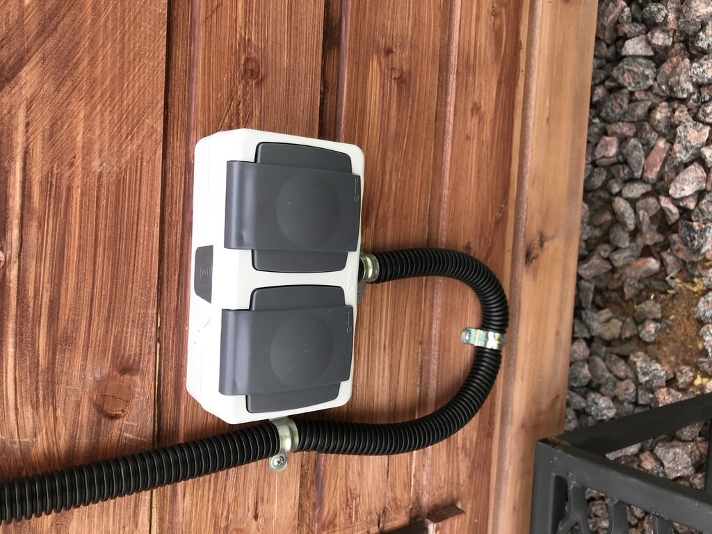 Розетка Makel 36064206 двойная открытая установка серая с заземлением IP55 блок с ...